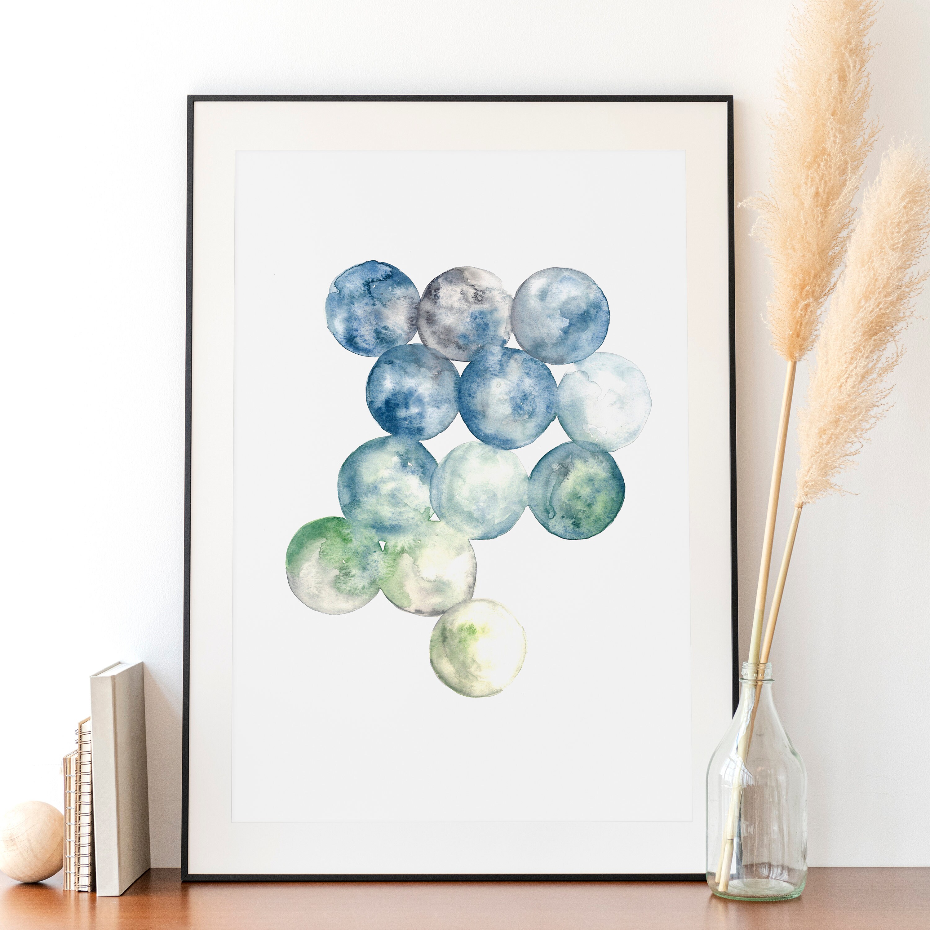 Abstract Blue Green Watercolor Print Abstract Art Print | Etsy