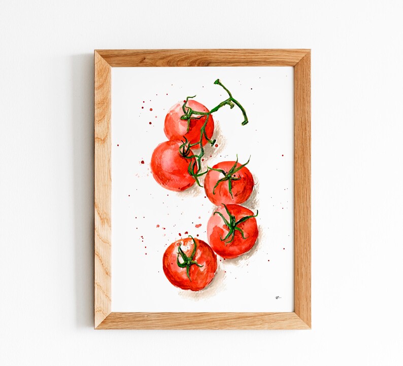 Abstract Tomato Watercolor Print | Tomatoes Illustration, Kitchen ...