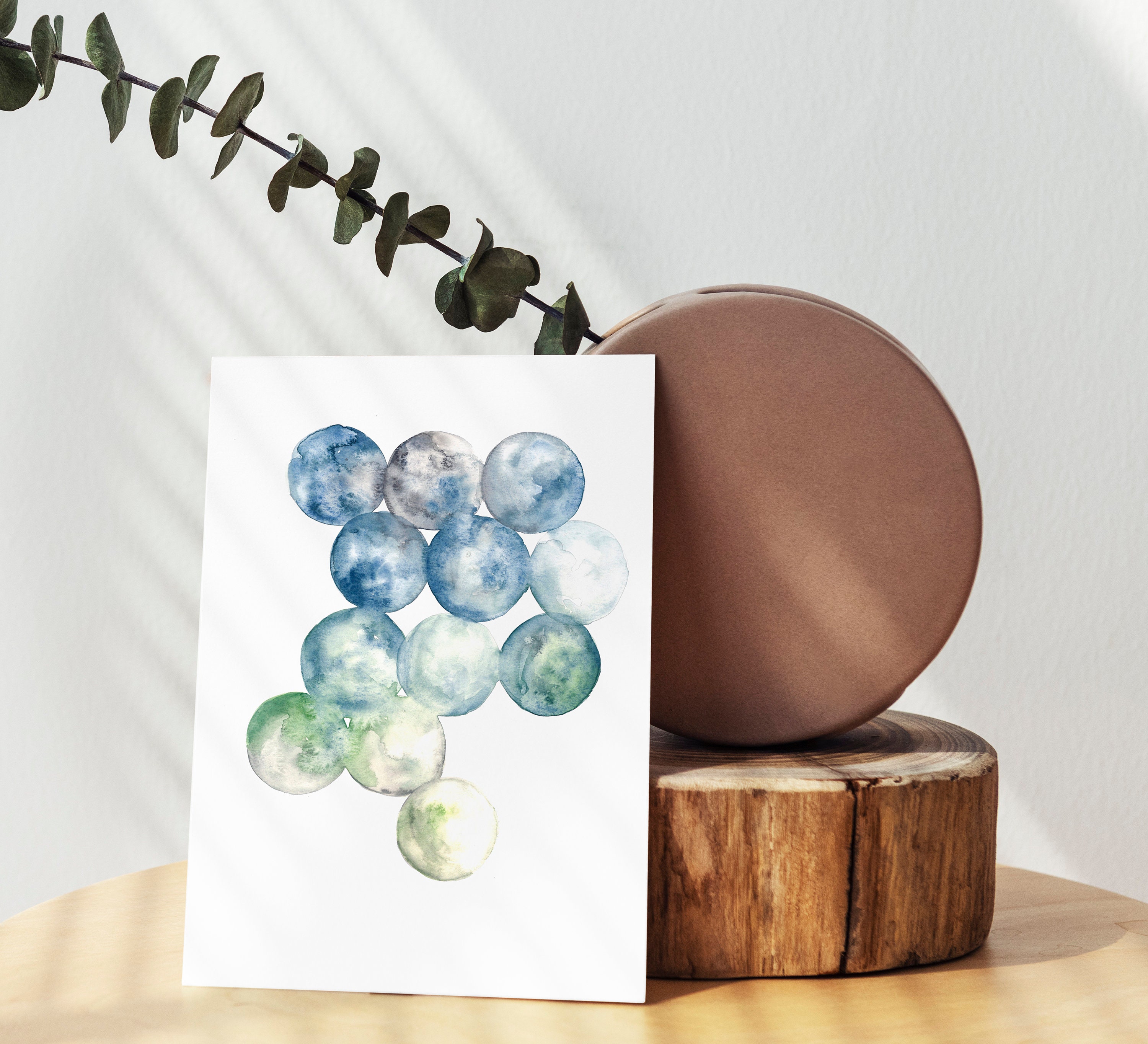 Abstract Blue Green Watercolor Print Abstract Art Print | Etsy