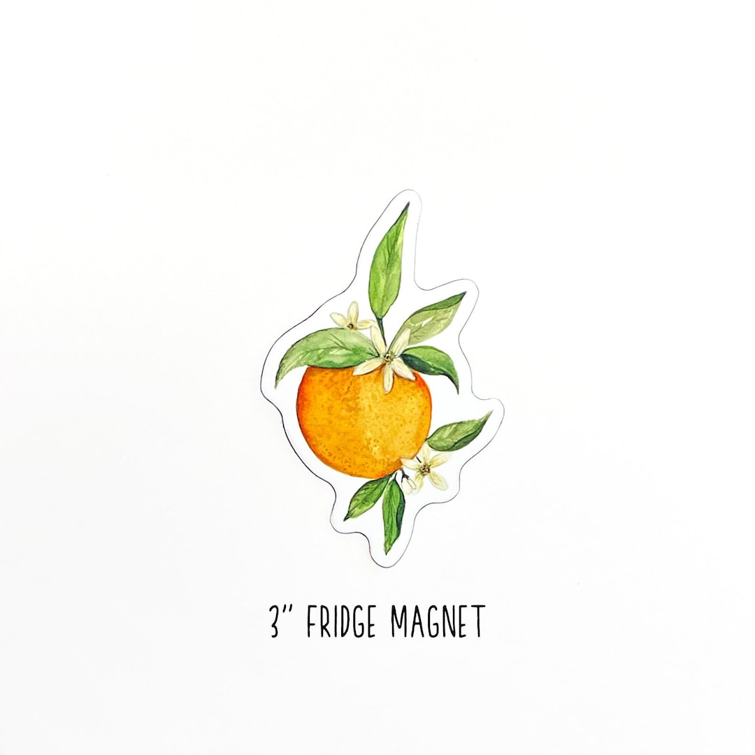 Orange Blossom Die Cut Watercolor Magnet | 3" Shaped Magnet ...