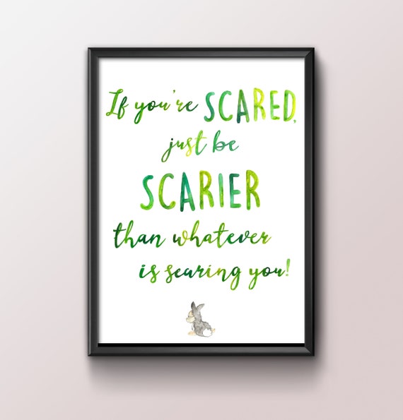 Thumper Watercolor Quote Art Print If you're scared just | Etsy