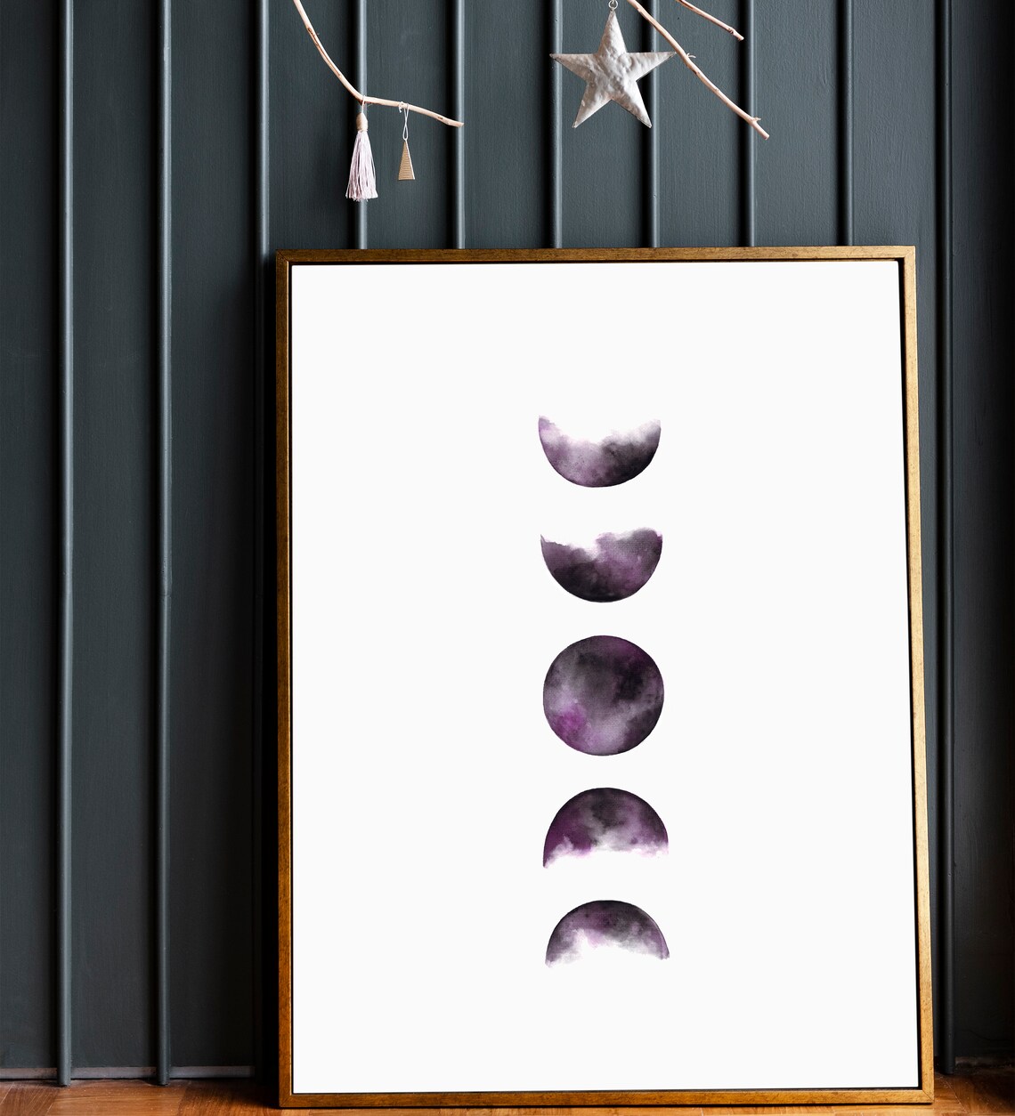 Purple Moon Phases of the Moon Art Print Witchy Artwork - Etsy Israel