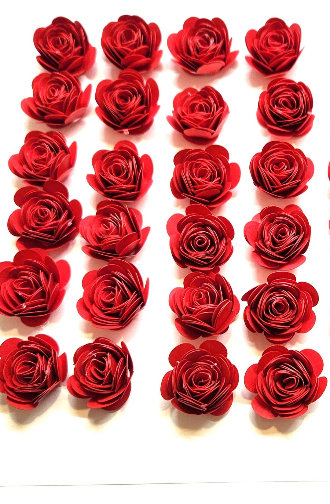 Red Rose Rolled 3D Paper Flowers. You Get 24 Pieces of 1.00" Rolled ...