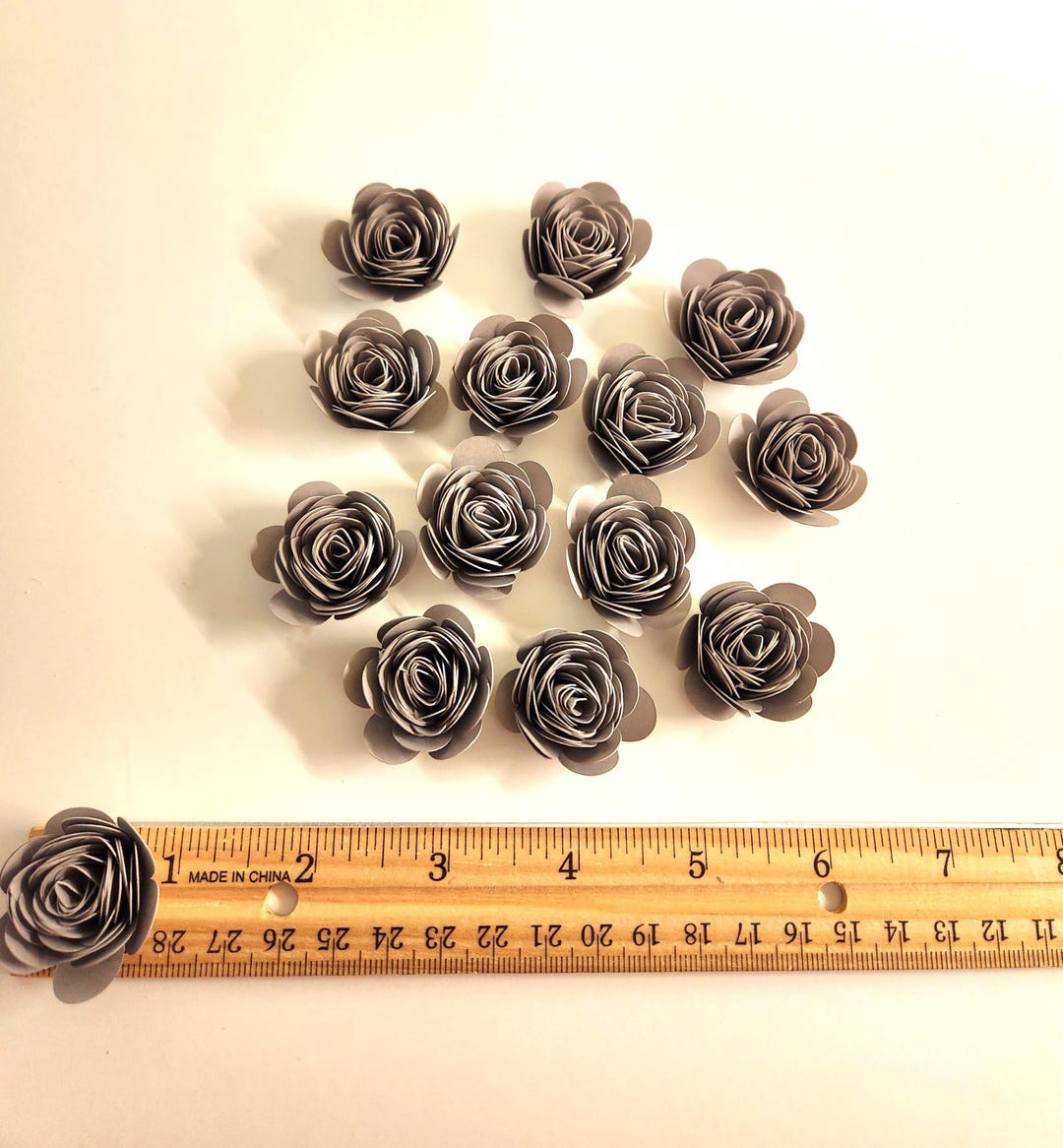 Gray Rolled Rose 3D Paper Flowers. You Get 20 Pieces of 1" Rolled Paper ...