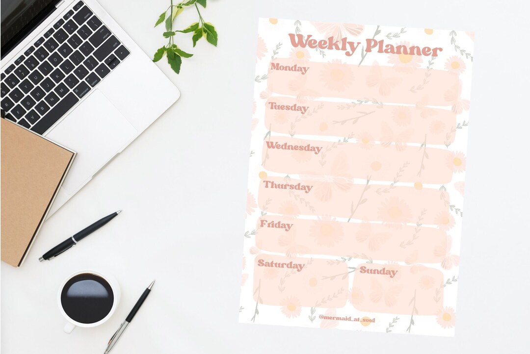 Weekly Planner springtime. Printable Organize Your Life. Digital ...