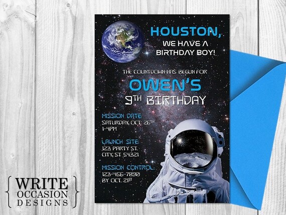 Space Invitation Outer Space Invitation Space Birthday | Etsy
