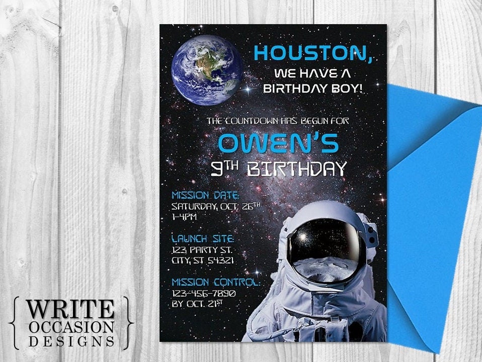 Space Invitation, Outer Space Invitation, Space Birthday - Etsy