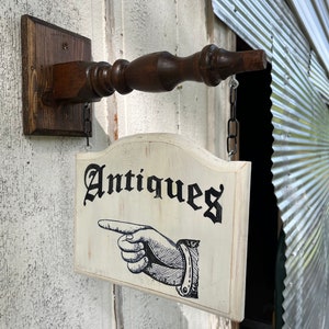 Hanging Vintage Repro Antiques Sign - Etsy