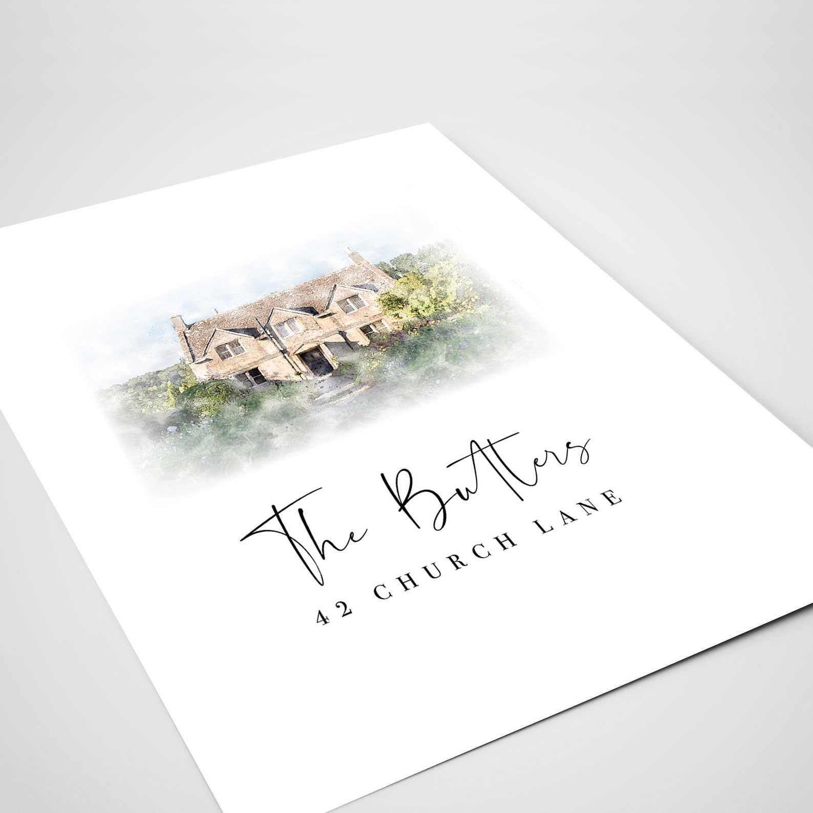 Personalised House Portrait Print / Custom Watercolour Painting ...