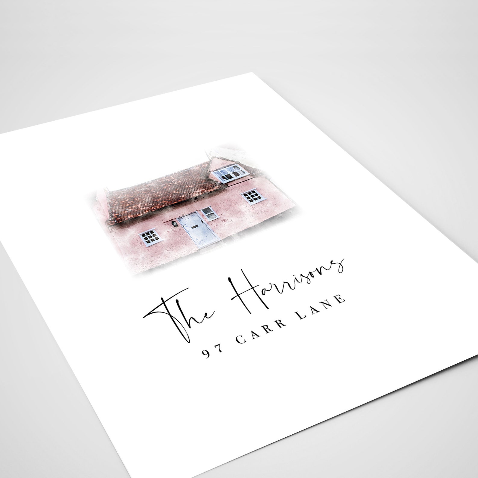 Personalised House Portrait Print / Custom Watercolour Painting ...