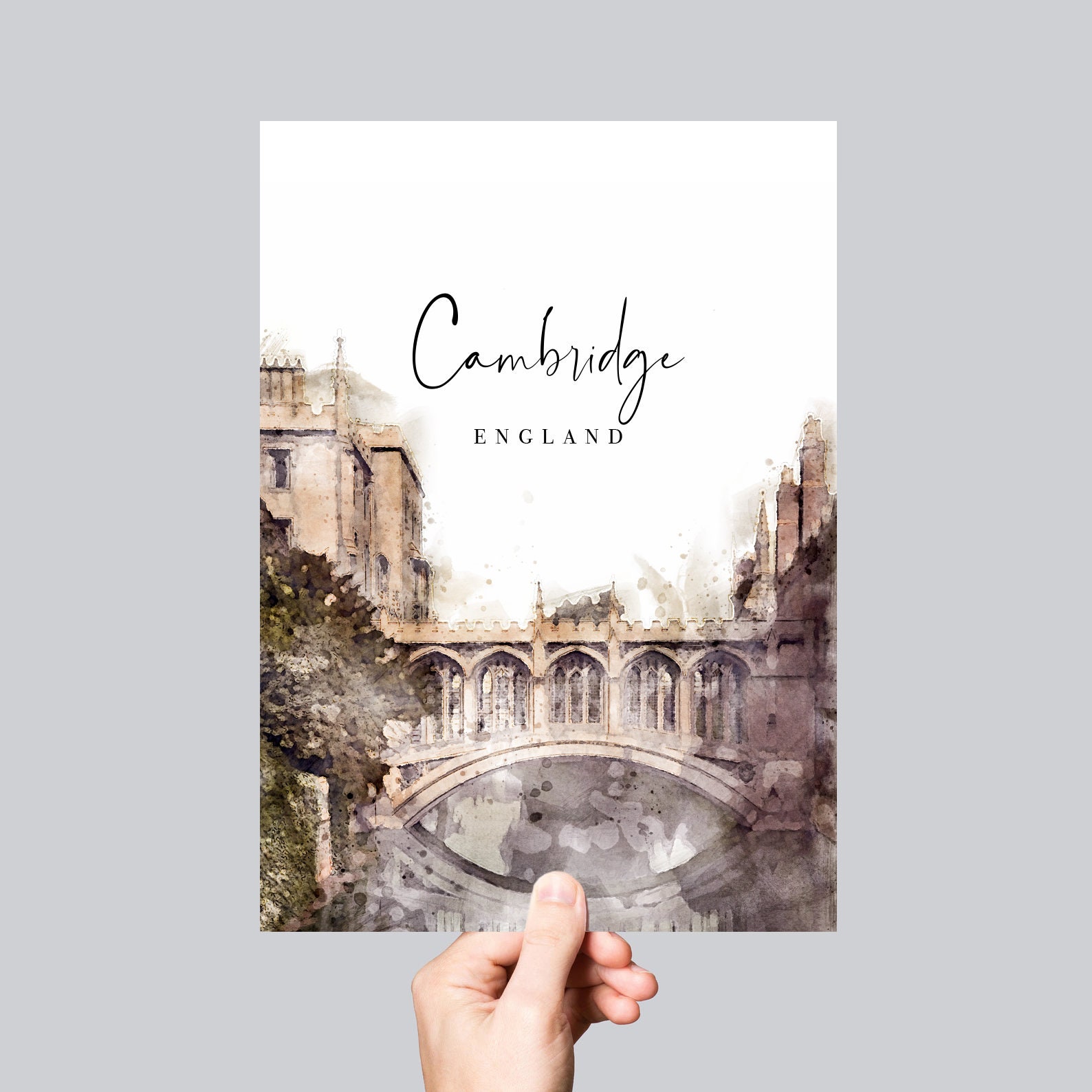 Cambridge Watercolour Painting Illustration Print British - Etsy Canada