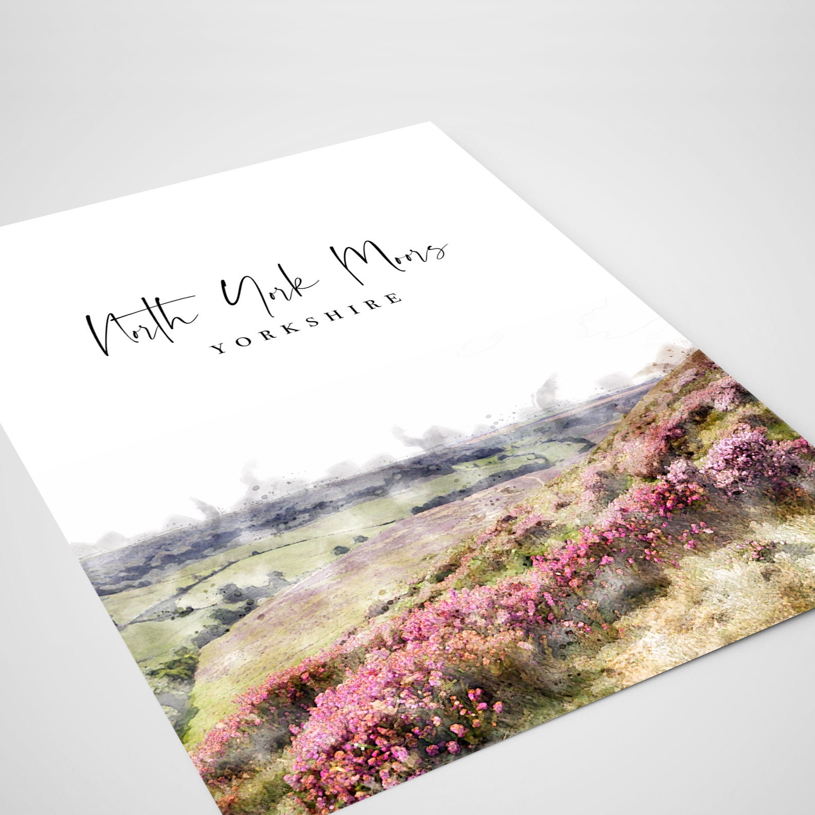 North York Moors Watercolour Painting Illustration Print - Etsy UK