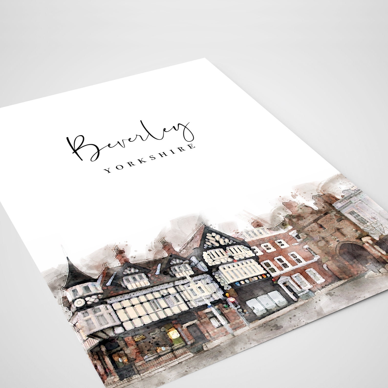 Beverley Watercolour Painting Illustration Print British - Etsy UK