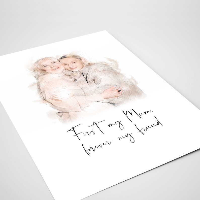 Personalised Mum Portrait Print / Custom Watercolour Painting | Etsy UK