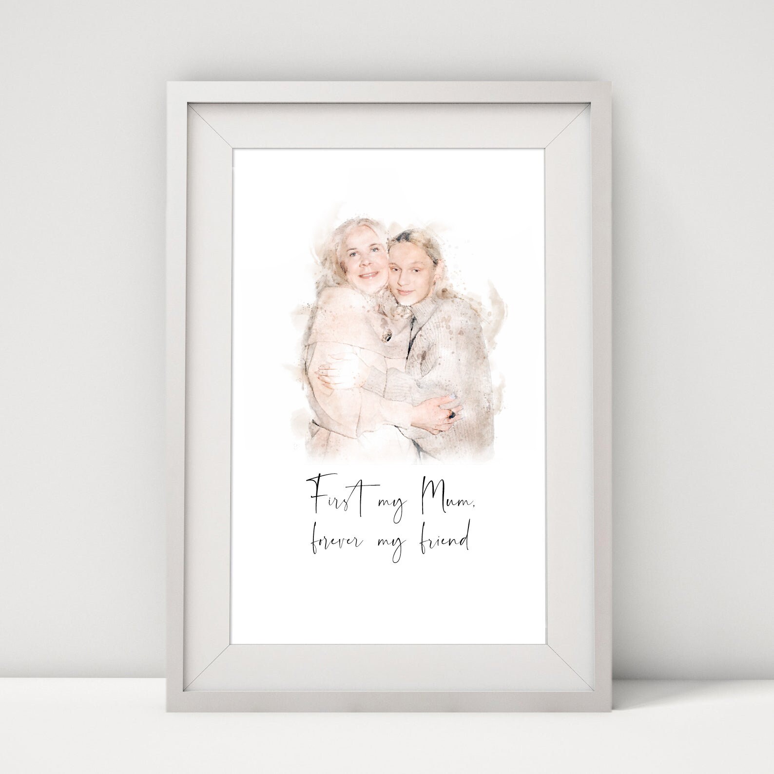 Personalised Mum Portrait Print / Custom Watercolour Painting | Etsy UK