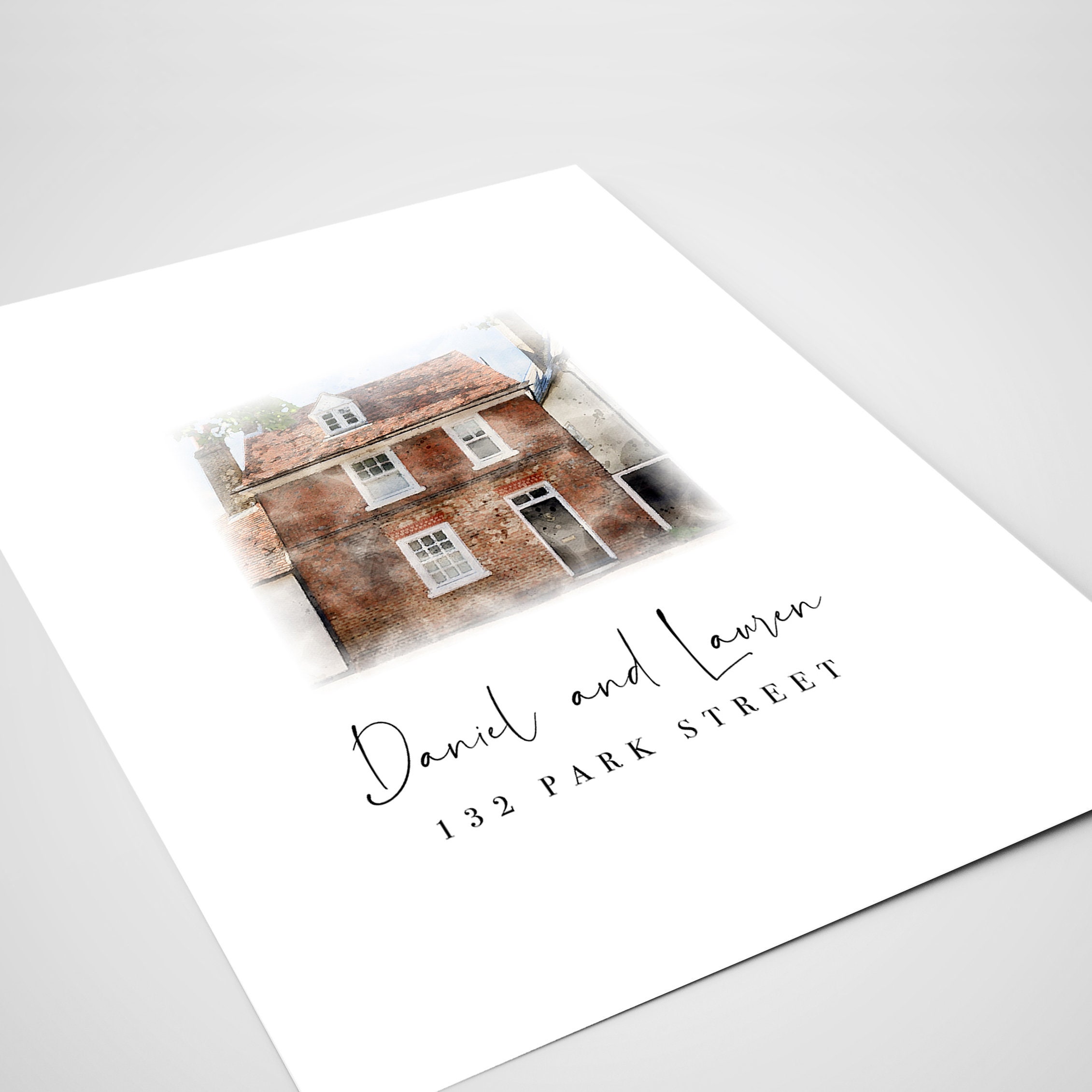 Personalised House Portrait Print / Custom Watercolour | Etsy UK