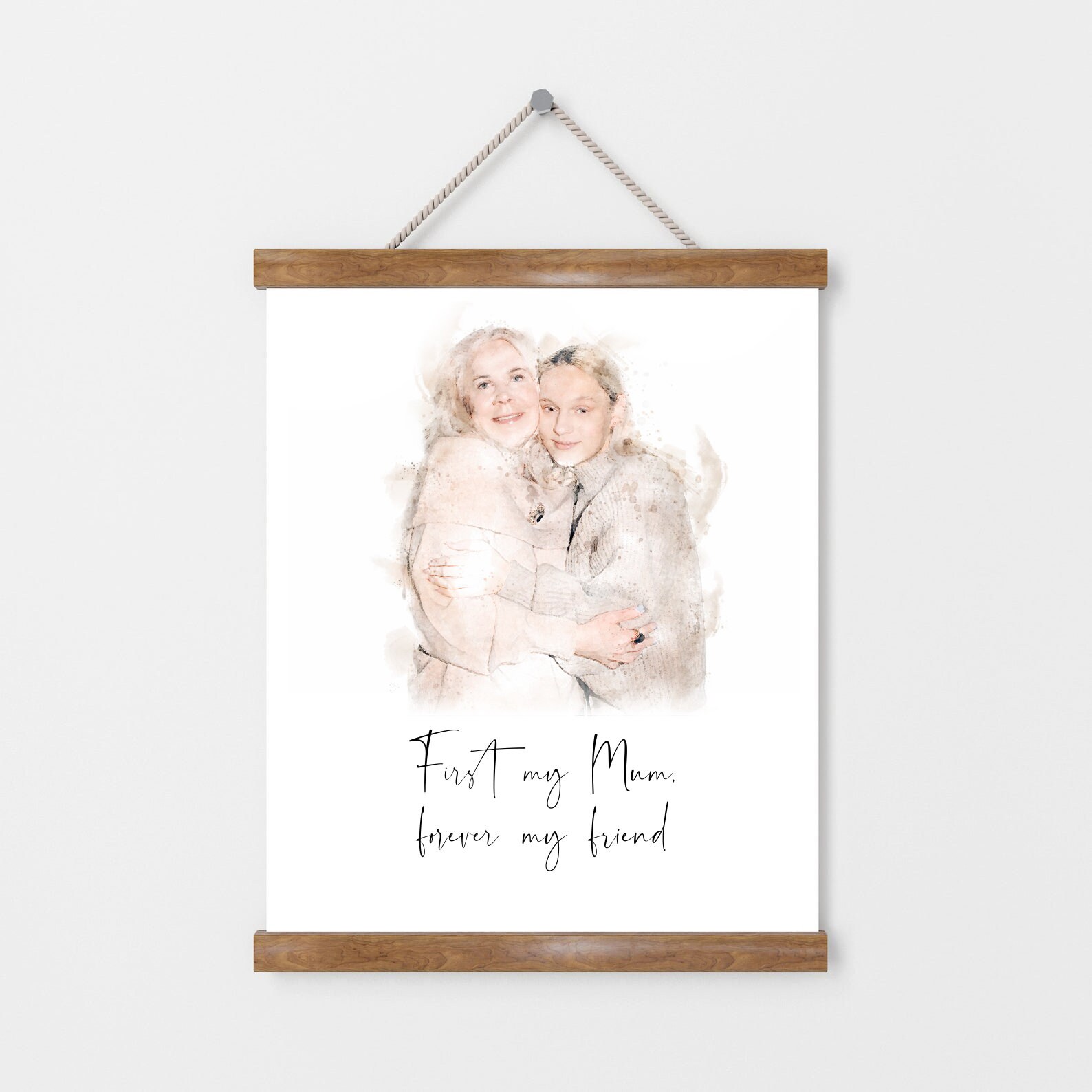 Personalised Mum Portrait Print / Custom Watercolour Painting | Etsy UK