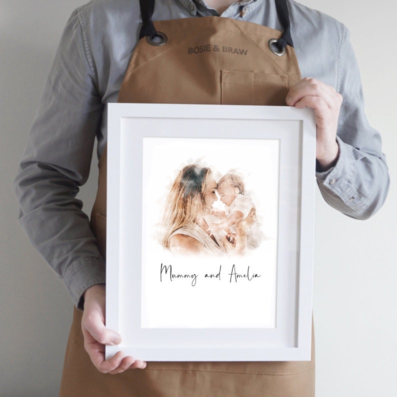 Personalised Mum Portrait Print / Custom Watercolour Painting | Etsy UK