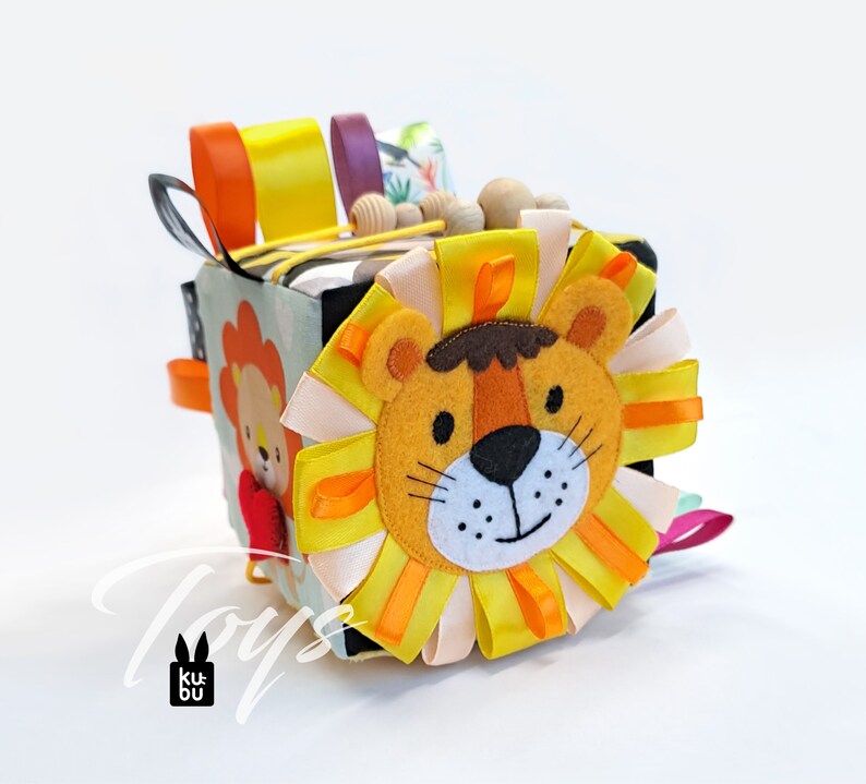Activity Cube LION | Sensory Cube Baby Shower Gift Montessori Baby Toy ...