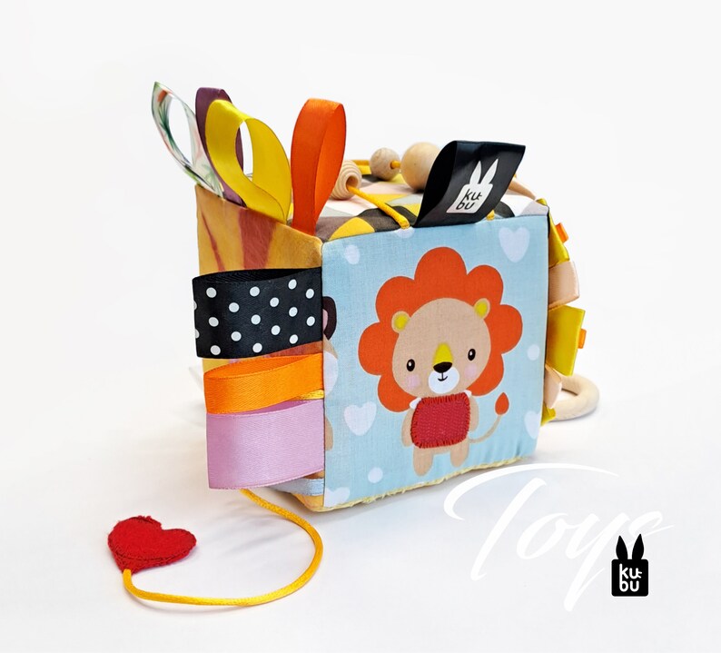 Activity Cube LION | Sensory Cube Baby Shower Gift Montessori Baby Toy ...