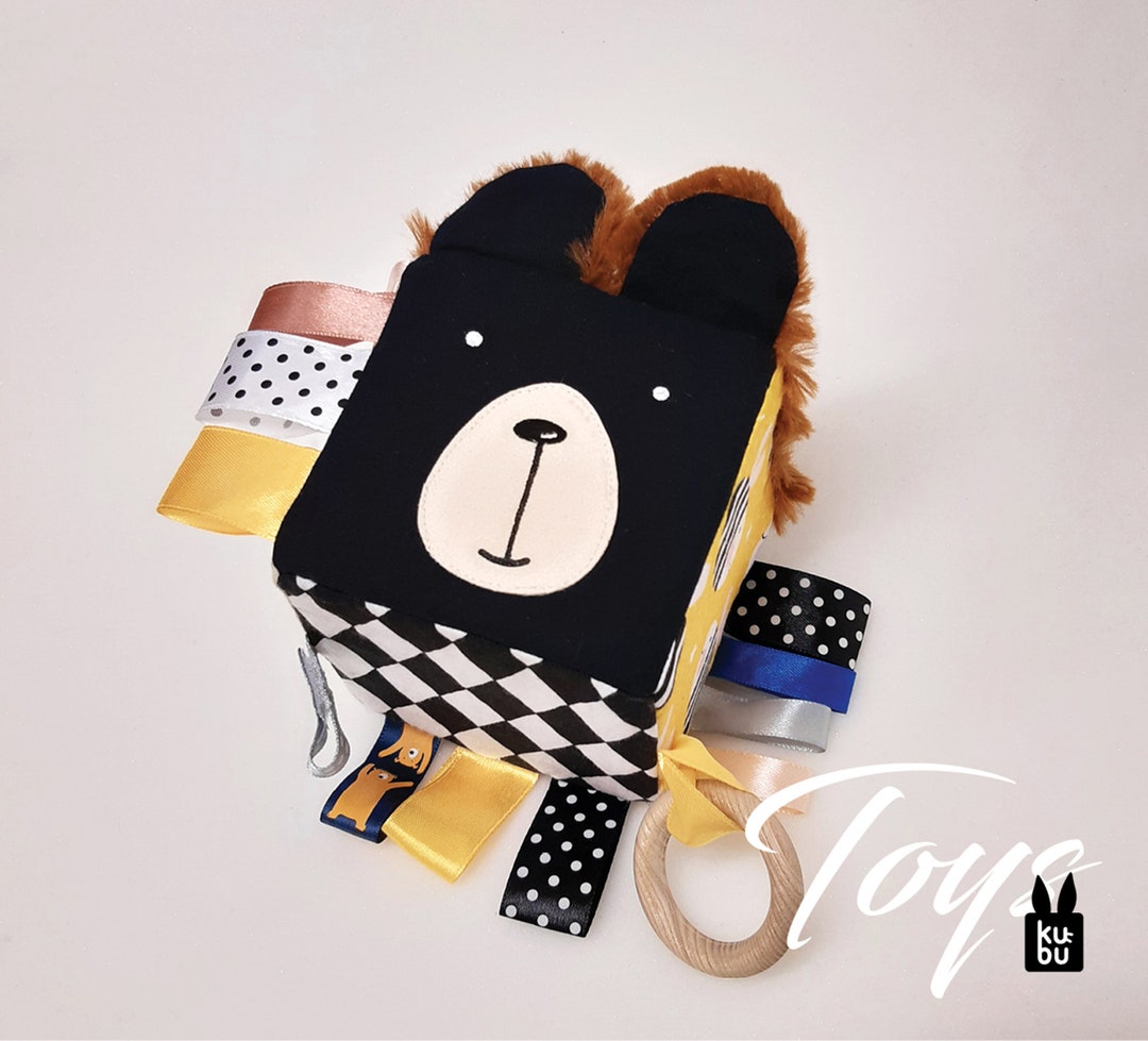 Sensory Cube BEAR | Activity Cube Baby Shower Gift Montessori Baby Toy ...
