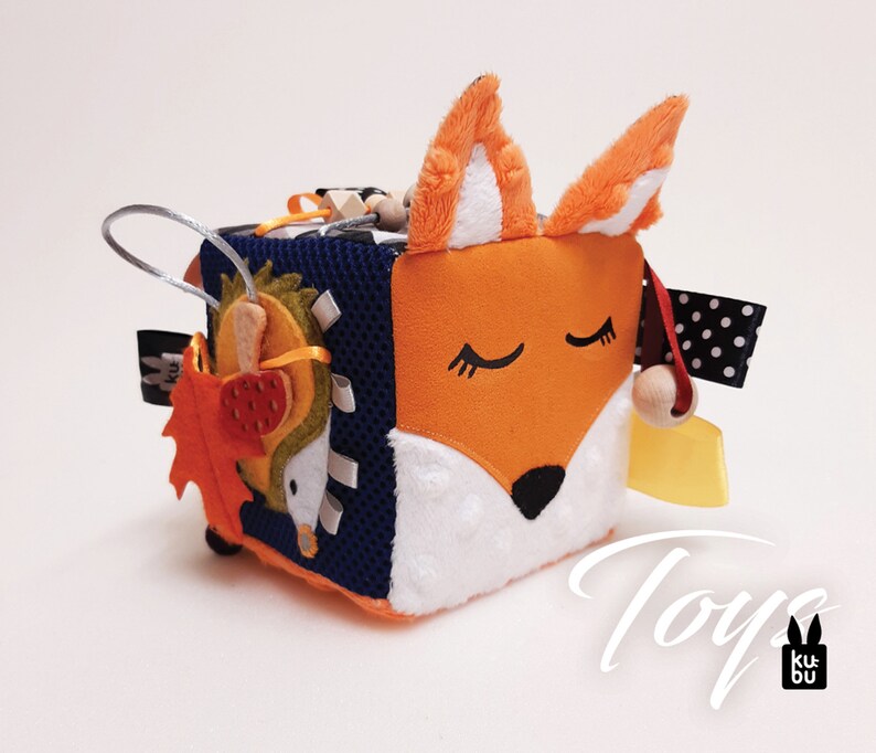 Activity Cube FOX Sensory Cube Baby Shower Gift Montessori | Etsy