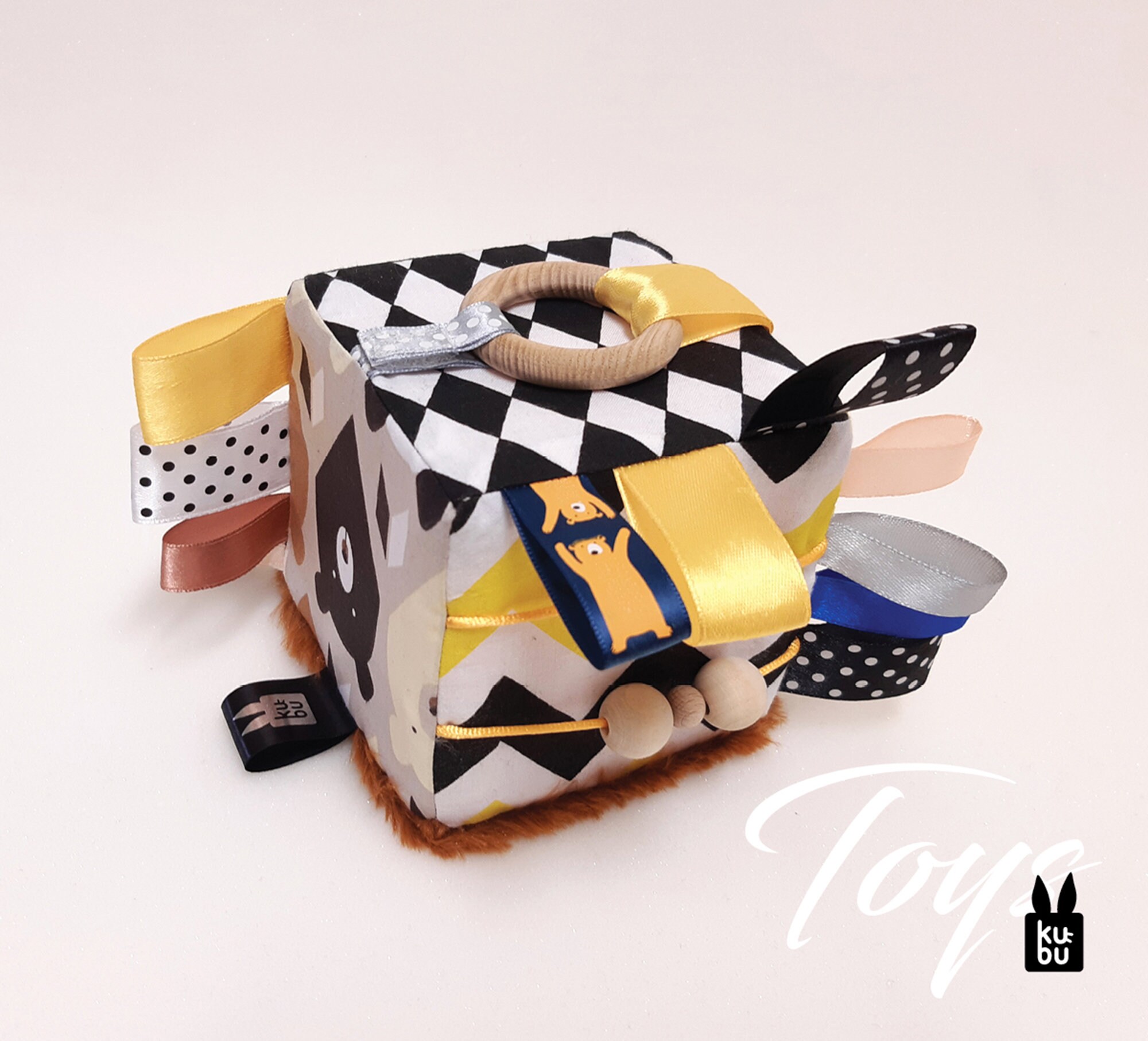 Sensory Cube BEAR | Activity Cube Baby Shower Gift Montessori Baby Toy ...