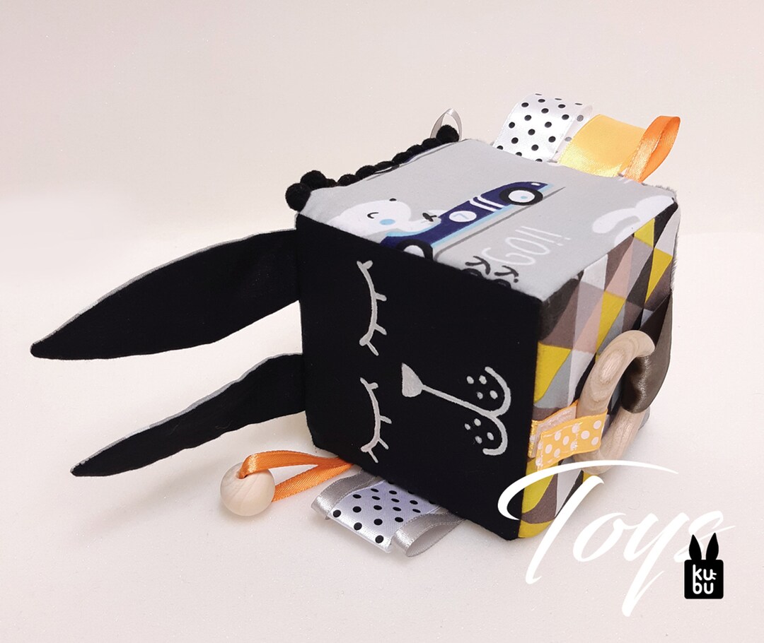 Sensory Cube Bunny | Sensory Block Baby Shower Gift Montessori Baby Toy ...