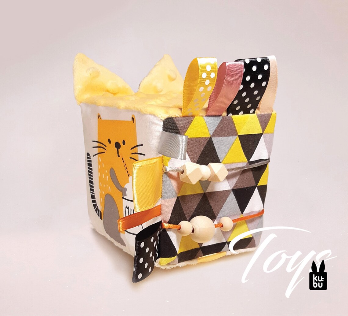 Activity Cube KITTY Sensory Cube Baby Shower Gift Montessori | Etsy