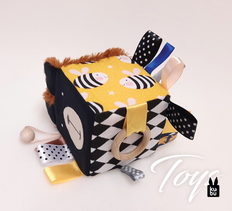 Sensory Cube BEAR | Activity Cube Baby Shower Gift Montessori Baby Toy ...