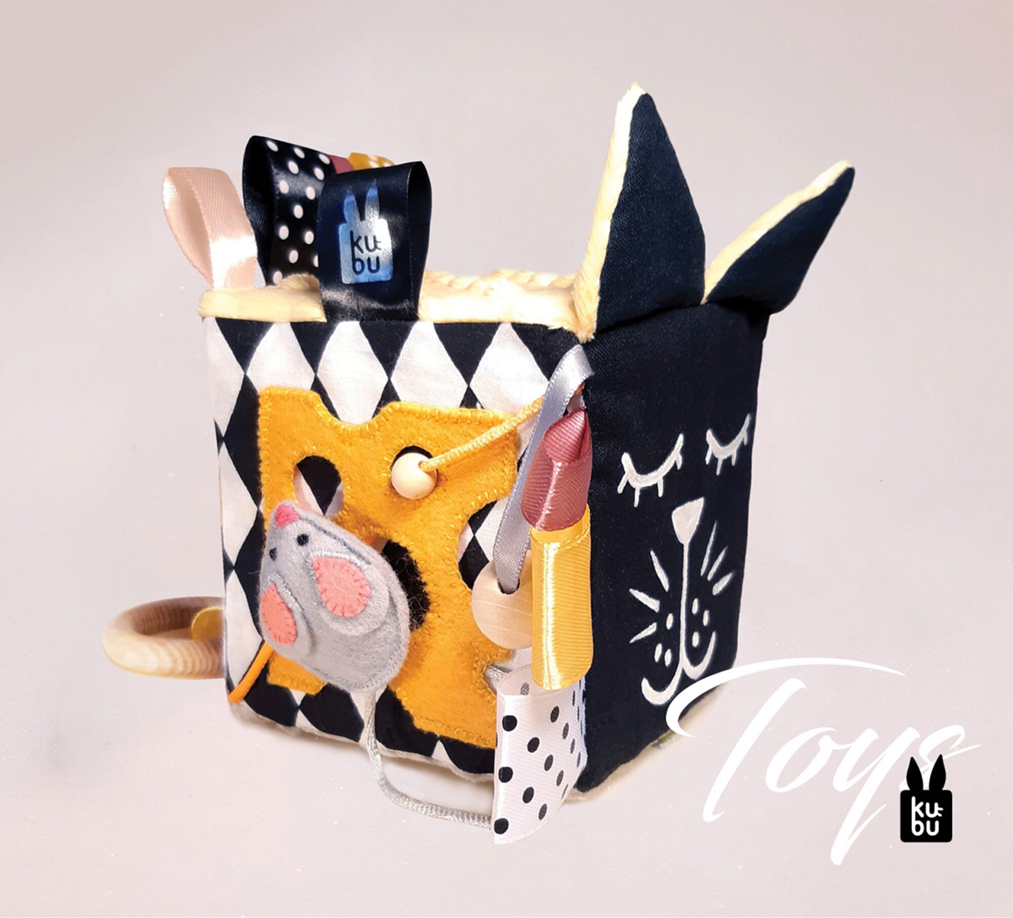 Activity Cube KITTY Sensory Cube Baby Shower Gift Montessori Baby Toy ...