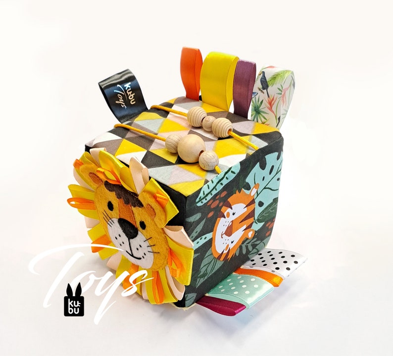 Activity Cube LION | Sensory Cube Baby Shower Gift Montessori Baby Toy ...