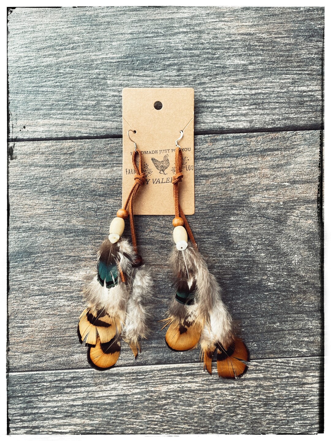 Long Feather Earrings: Handmade Dangles, Surgical Steel - Etsy