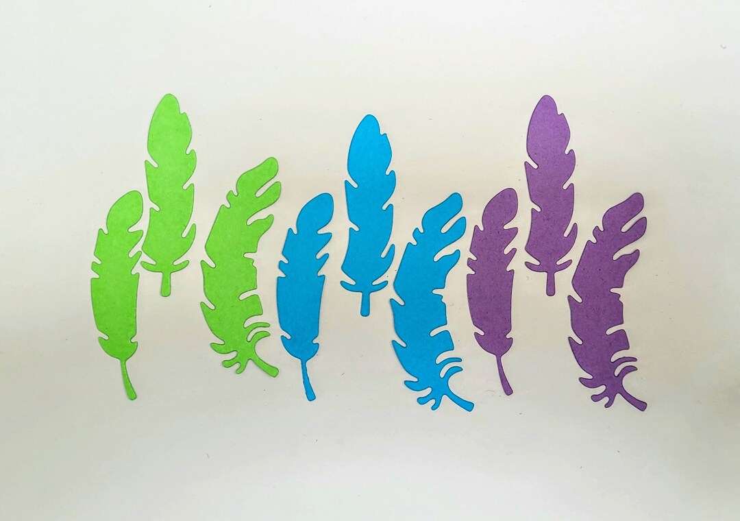 Feather Cutouts, Scrapbooking Cutouts, Paper Cutouts, 18 Pcs, 3 Colors ...