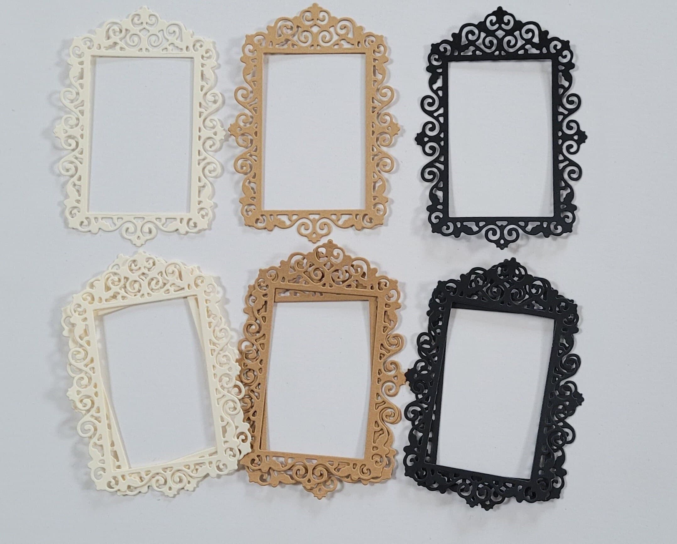Paper Cutouts, Vintage Laced Picture Frames, 9 Pcs Scrapbooking Paper ...