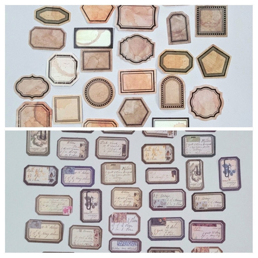 Vintage Style Small Labels Stickers 30 Pcs Scrapbooking - Etsy