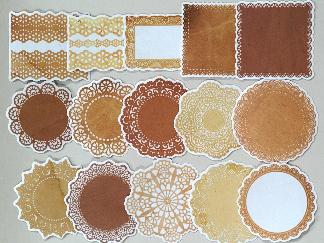 Doily Stickers, Beige Stickers, Round Stickers - Etsy