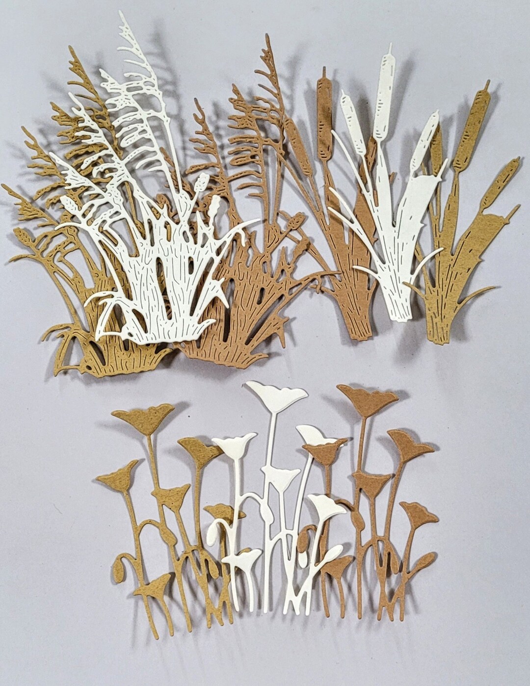 Ornamental Grass, Paper Cutouts, Set of 9 Pcs, Scrapbooking Paper ...