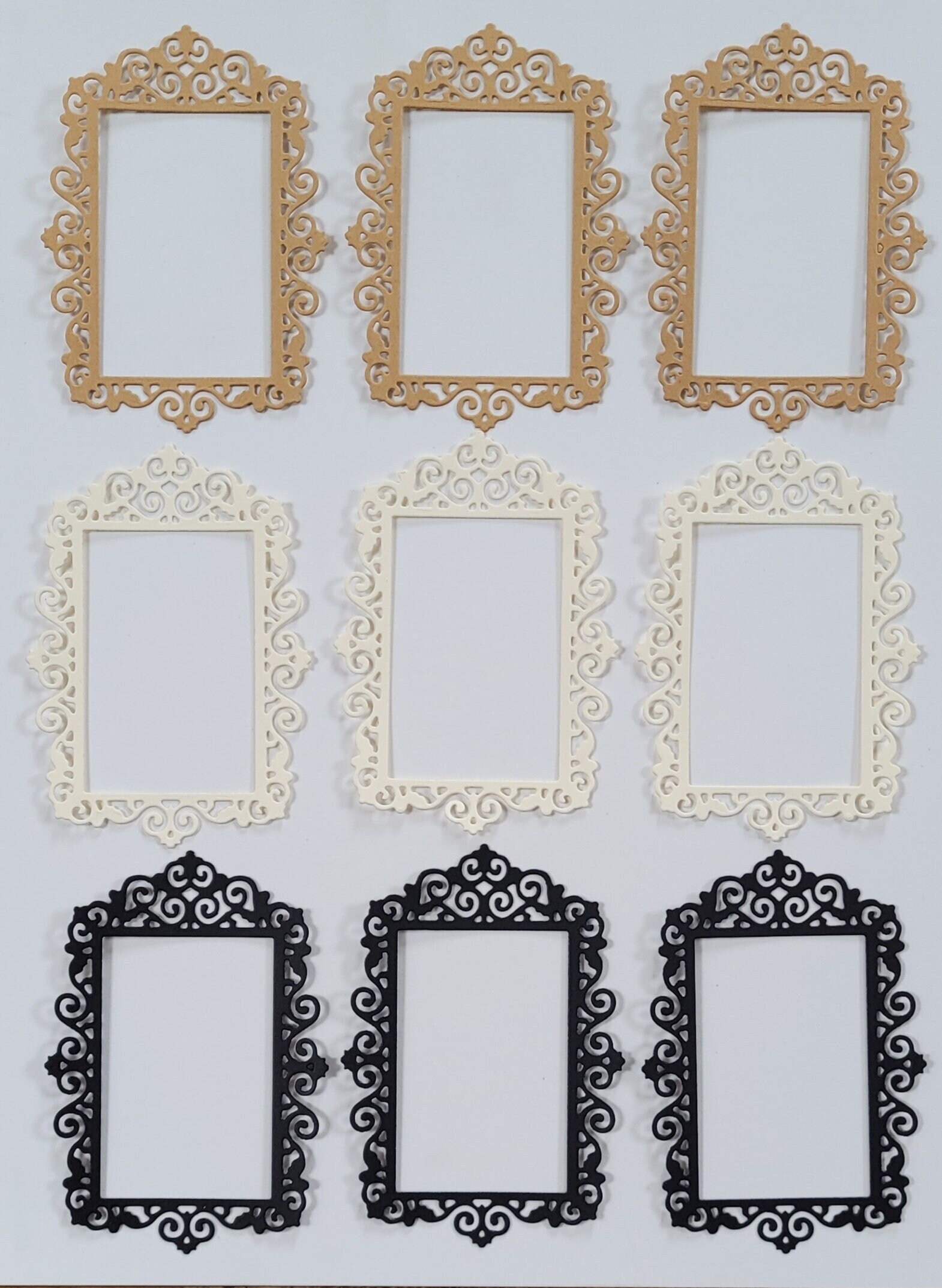 Paper Cutouts, Vintage Laced Picture Frames, 9 Pcs Scrapbooking Paper ...