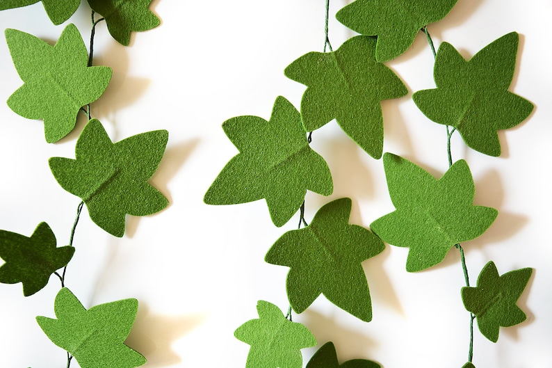 Ivy Leaves, Felt Garland, Liana, Greenery, Balloon Tail, Banner, Jungle ...