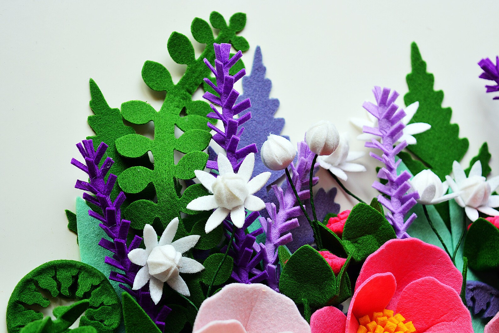 Pink Wind Fern Anemones 40 Flowers DIY Felt Flowers - Etsy