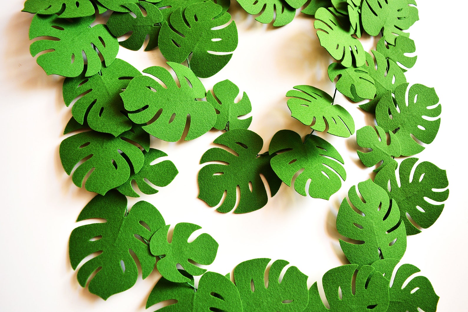 Monstera Garland, Tropical Greenery, Liana, Felt Garland, Banner ...