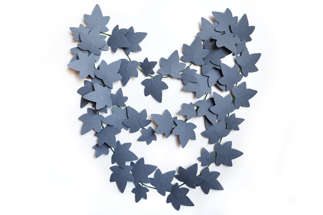 Ivy Grey Leaves, Leaf Garland, Felt Garland, Liana, Balloon Tail ...