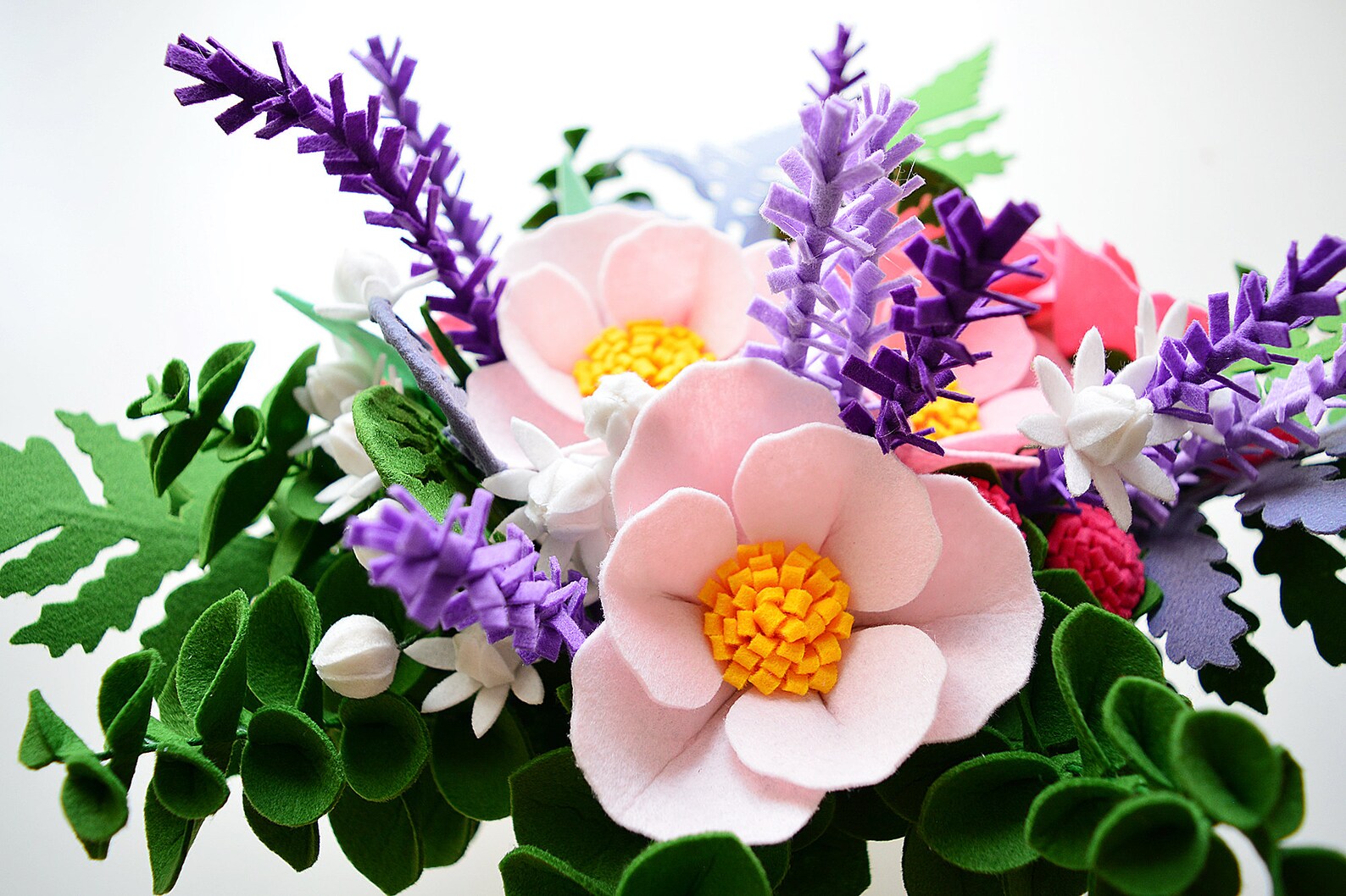 Pink Wind Fern Anemones 40 Flowers DIY Felt Flowers - Etsy