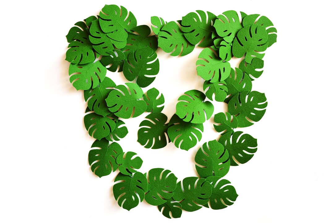 Monstera Garland, Tropical Greenery, Liana, Felt Garland, Banner ...