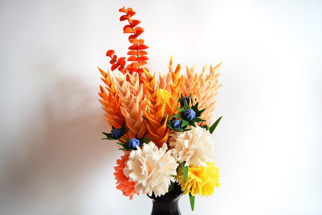 Golden Pheasant, Felt Artificial Flowers, Forever Handmade Bouquet ...