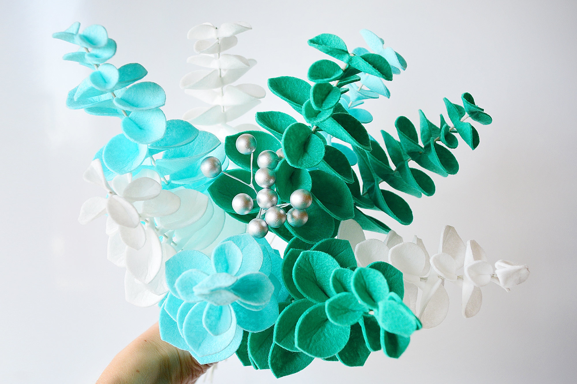 Winter Eucalyptus 9 Twigs White Turquoise Snow Christmas - Etsy