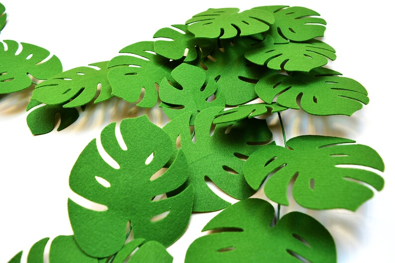 Monstera Garland, Tropical Greenery, Liana, Felt Garland, Banner ...