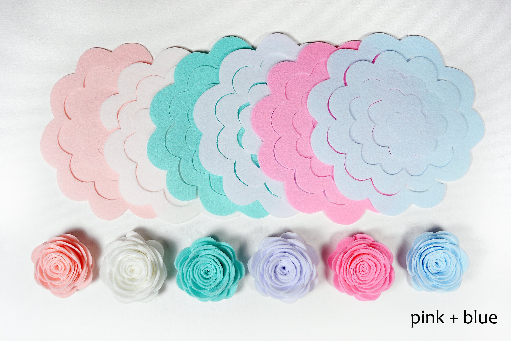 Packs of 12 Large Roses Felt Flower Packs DIY Felt Flowers | Etsy