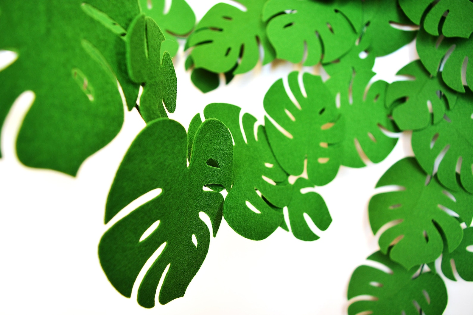 Monstera Garland, Tropical Greenery, Liana, Felt Garland, Banner ...